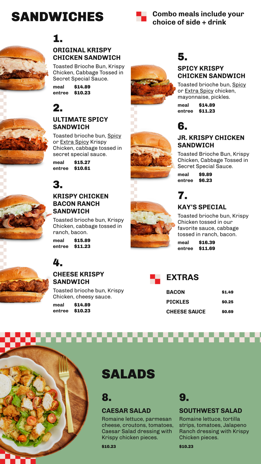 Menu | Kluck's Krispy Chicken